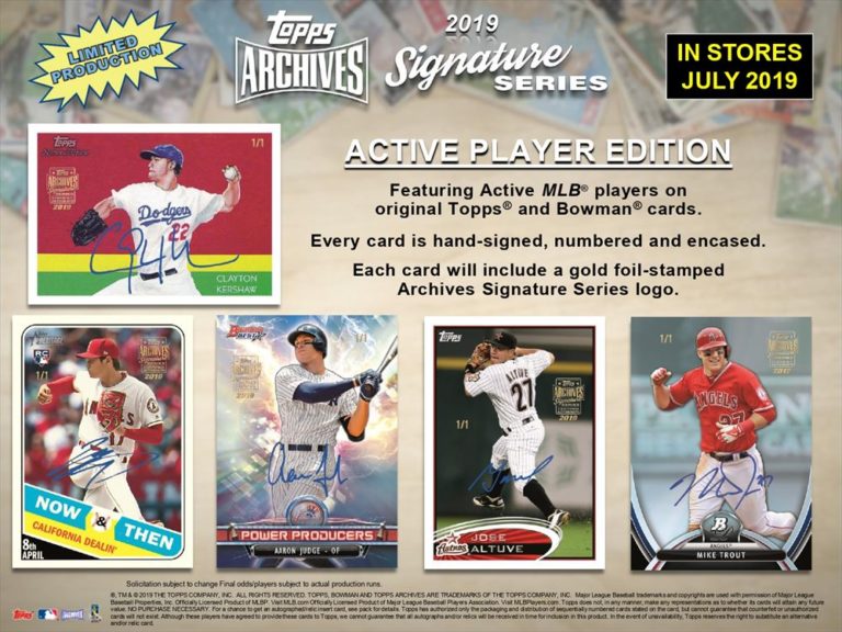 MLB 2019 TOPPS ARCHIVES SIGNATURE SERIES ACTIVE | Trading Card Journal