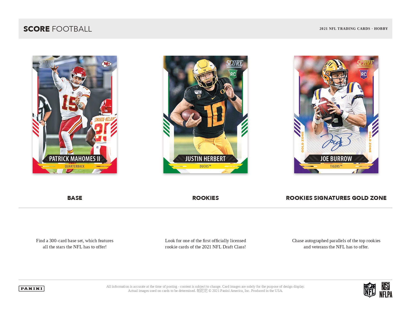 PANINI NFL 2021 SCORE FOOTBALL HOBBY EDITION【製品情報】 | Trading Card Journal