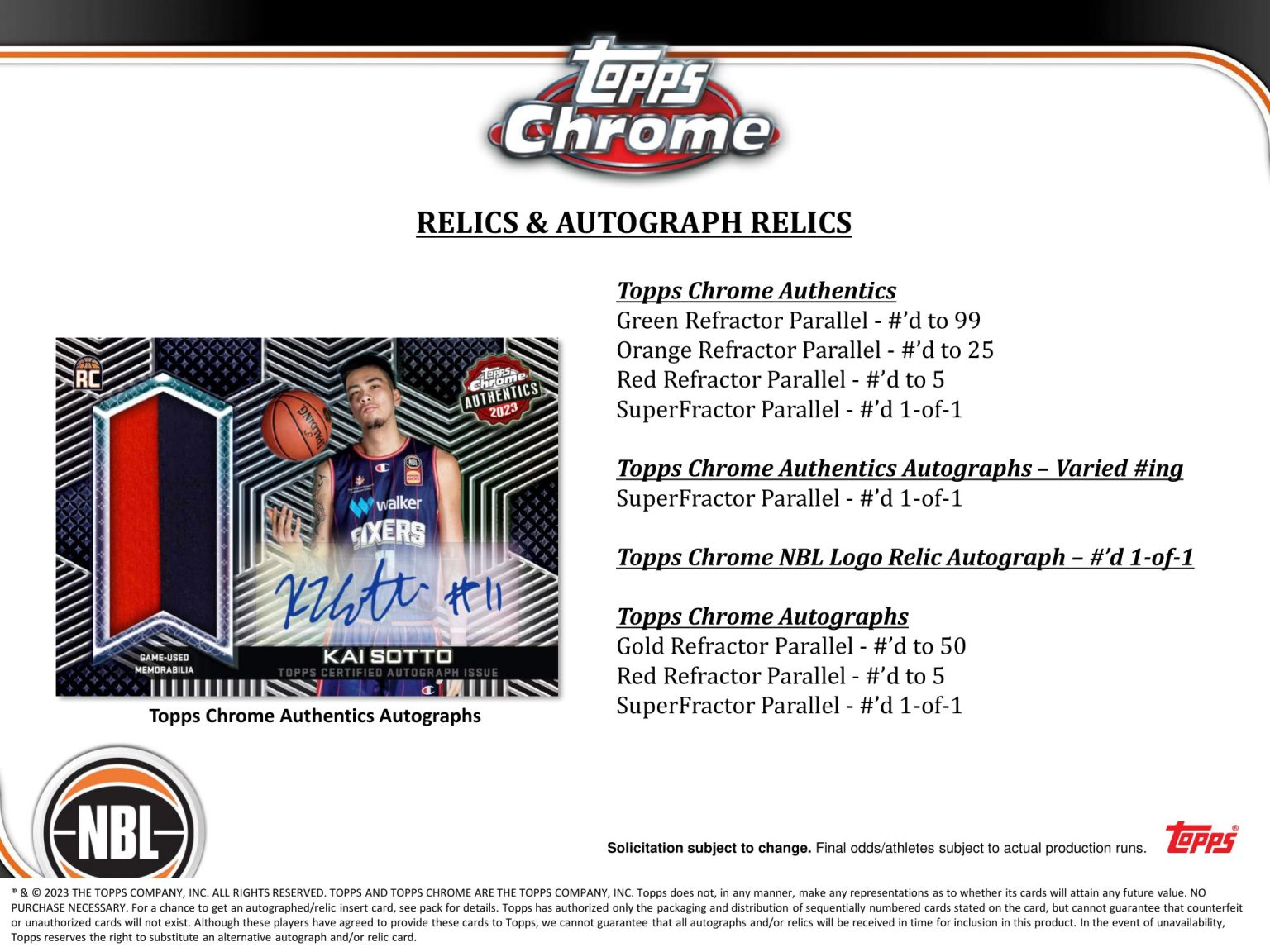 🏀 NBL 2023 TOPPS CHROME NATIONAL BASKETBALL LEAGUE HOBBY【製品情報 ...