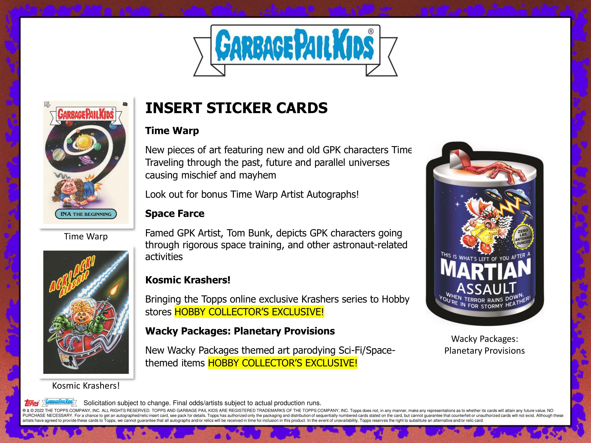 2023 GPK Series 2 Intergoolactic Mayhem Sell Sheet-3 | Trading Card Journal