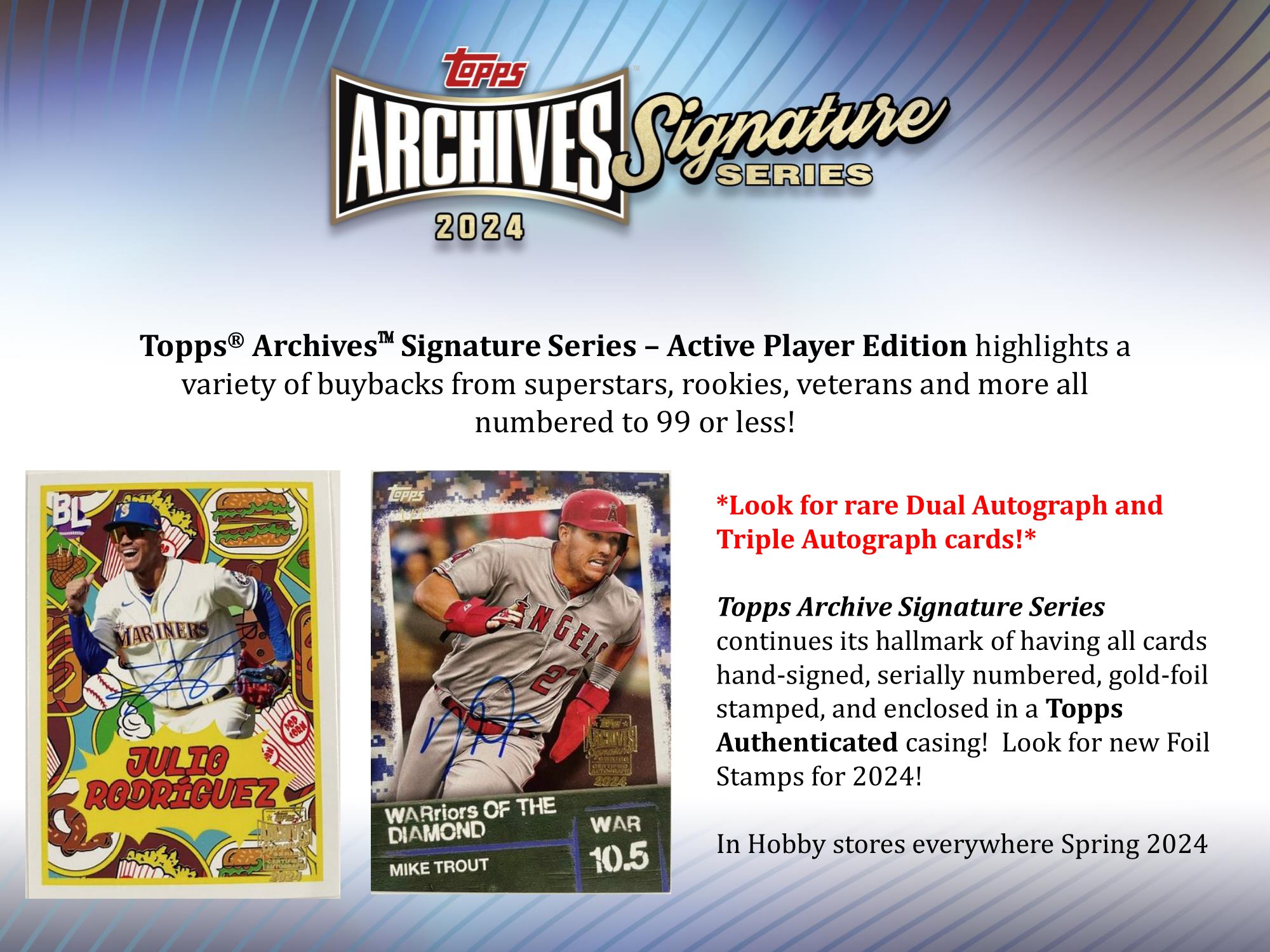 MLB 2024 TOPPS ARCHIVES SIGNATURE SERIES ACTIVE PLAYER EDITION ...