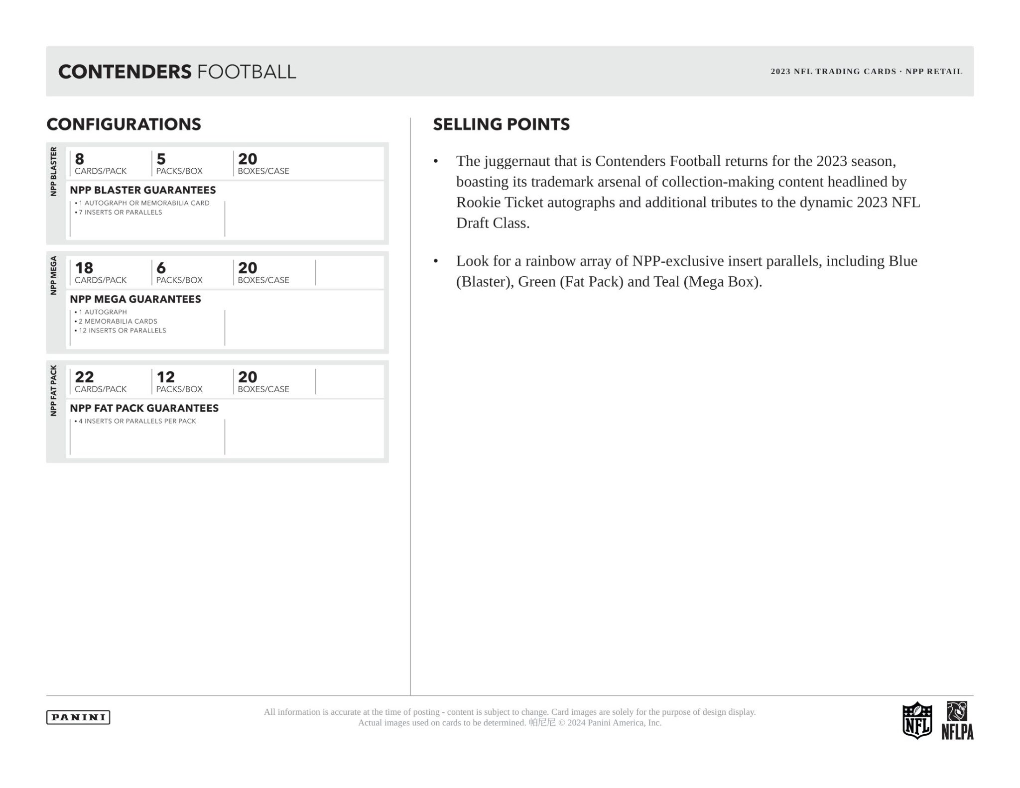 🏈 NFL 2023 PANINI CONTENDERS FOOTBALL BLASTER【製品情報】 | Trading Card Journal