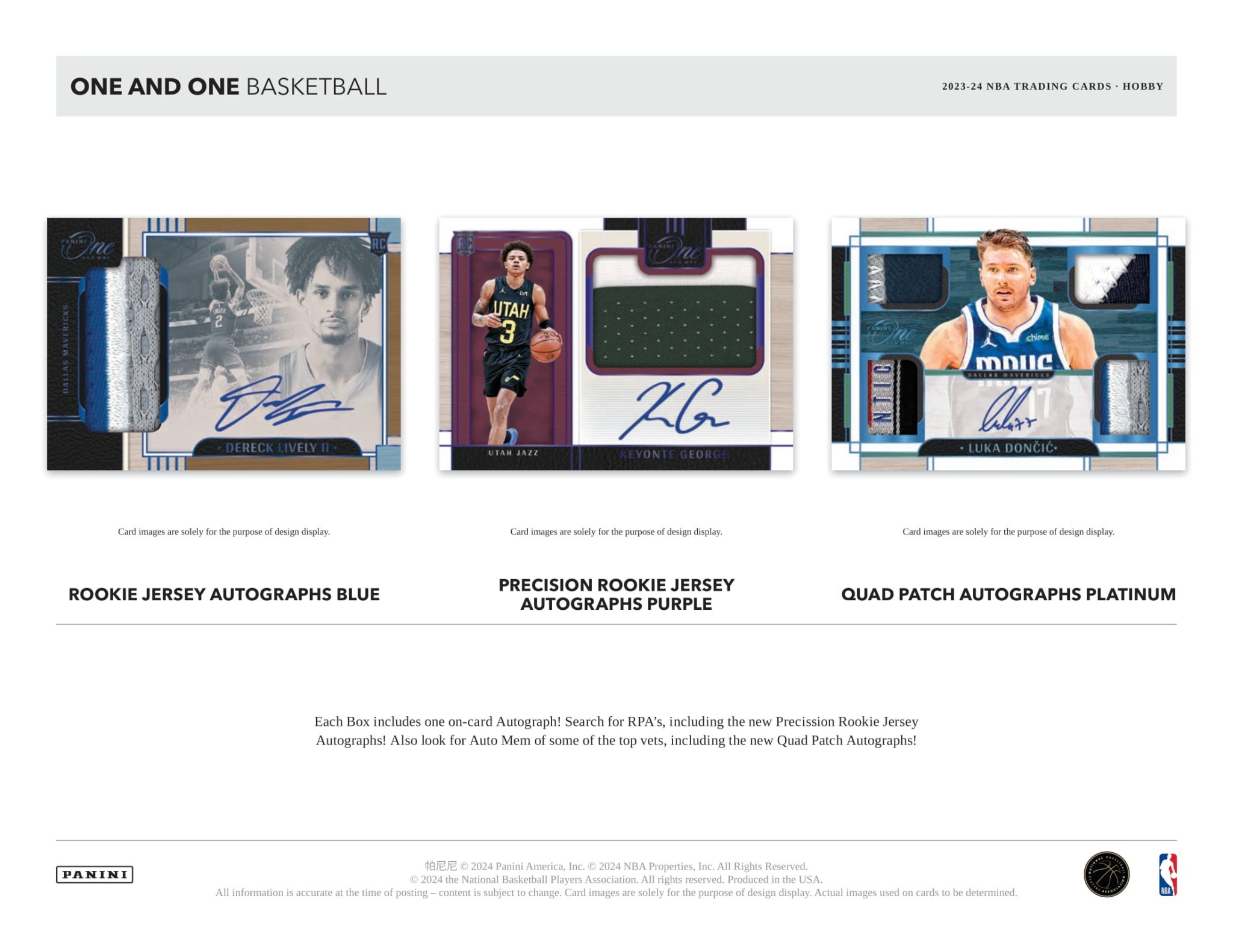 🏀 NBA 2023-24 PANINI ONE AND ONE BASKETBALL HOBBY【製品情報】 | Trading Card ...