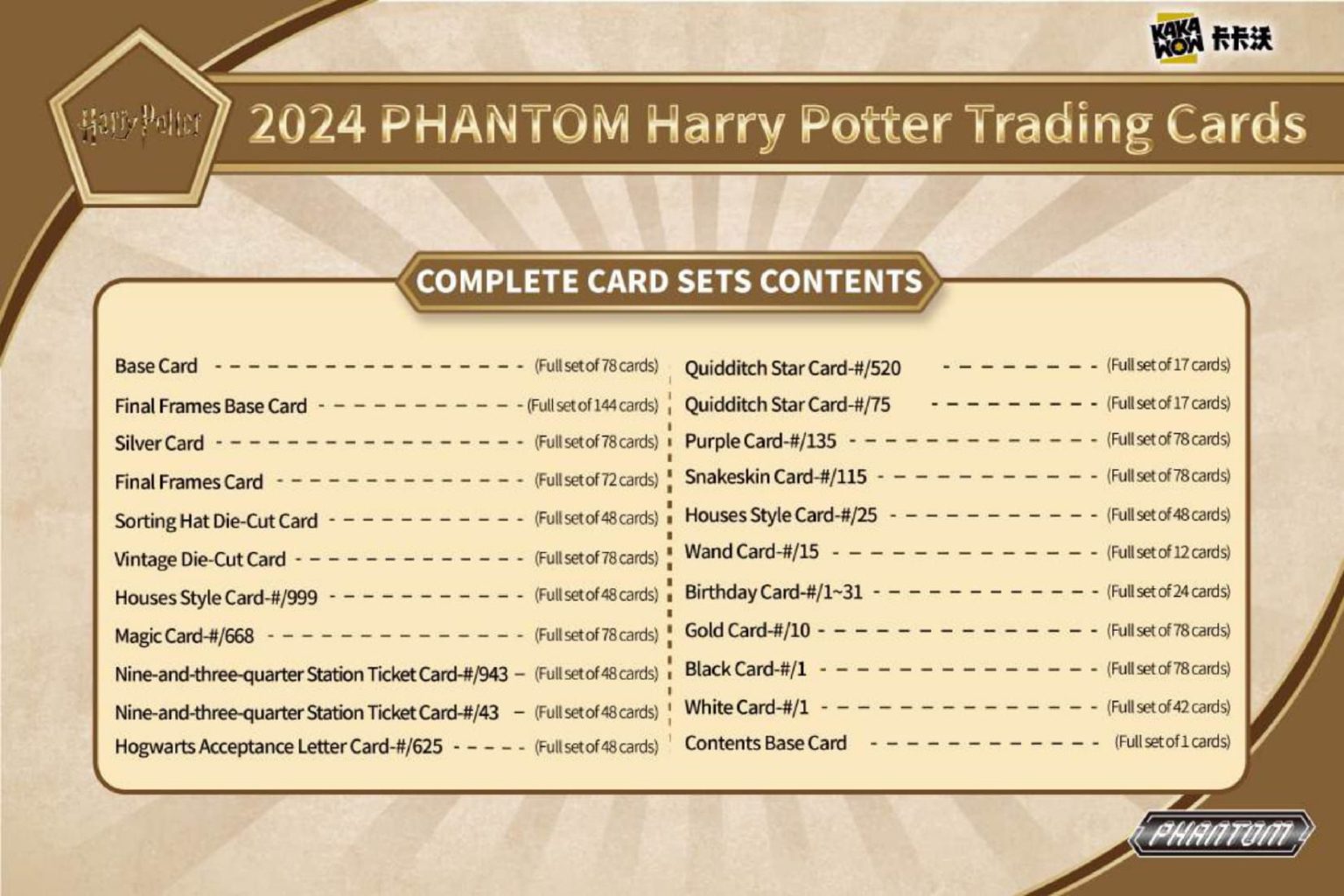 2024 KAKAWOW PHANTOM HARRY POTTER【製品情報】 | Trading Card Journal