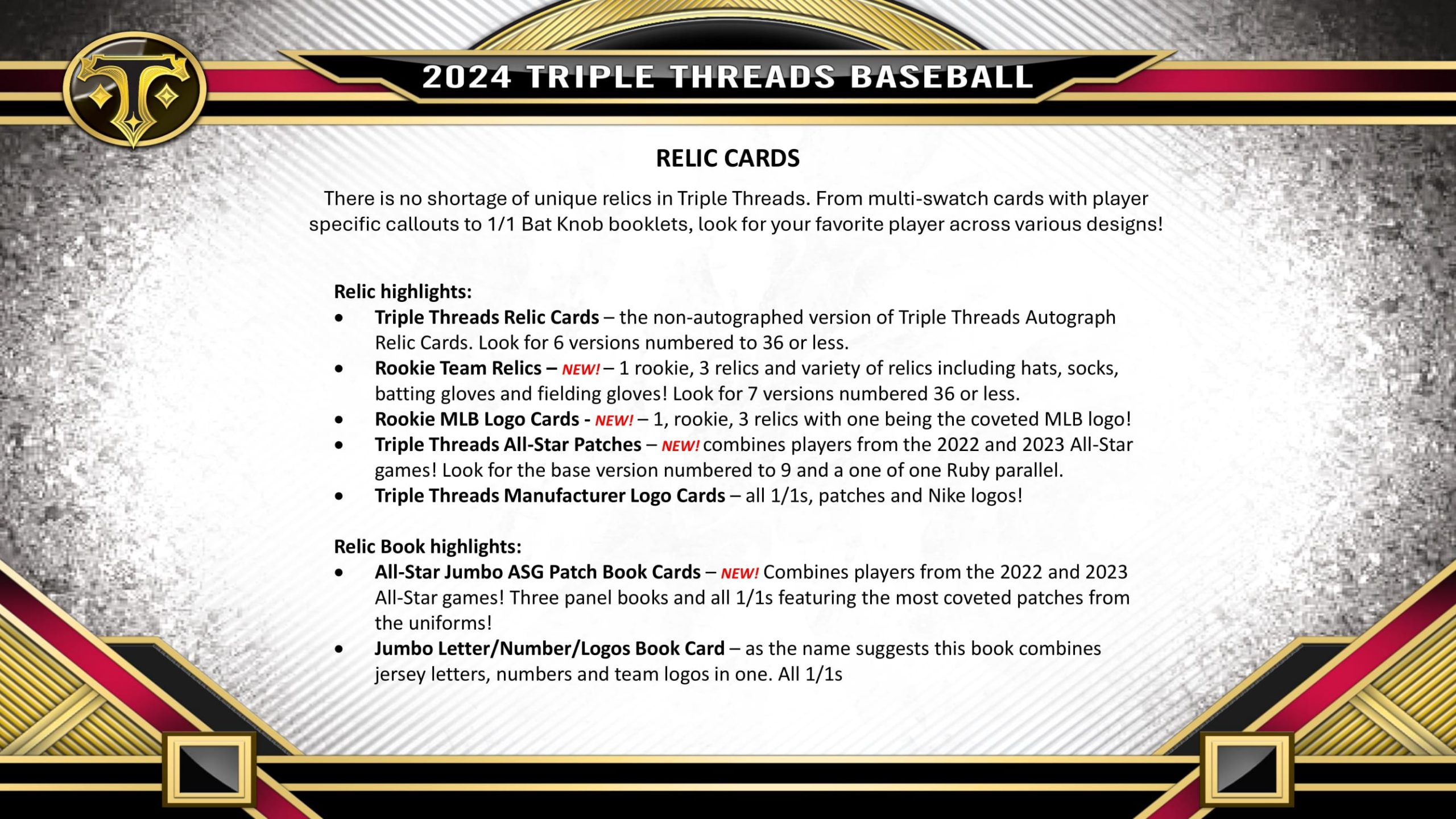 MLB-TRIPLE THREADS 2024 Hobby Breaker-5 | Trading Card Journal