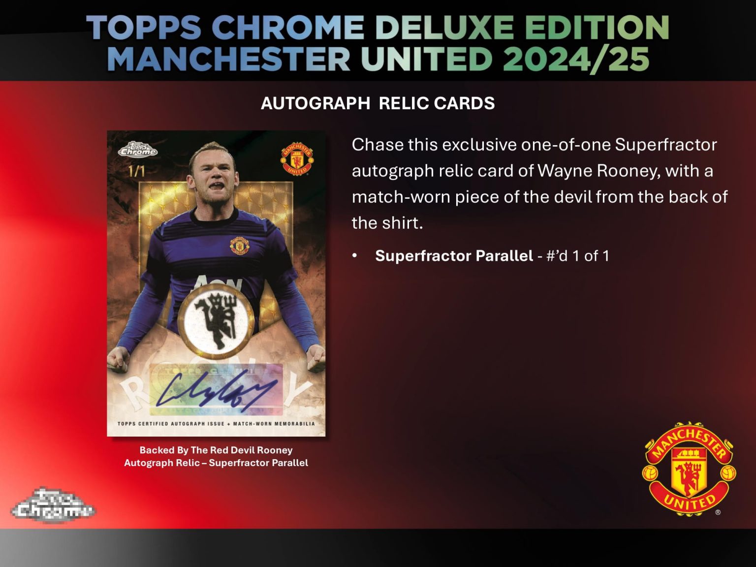 【製品情報】2024-25 TOPPS CHROME MANCHESTER UNITED SOCCER DELUXE EDITION