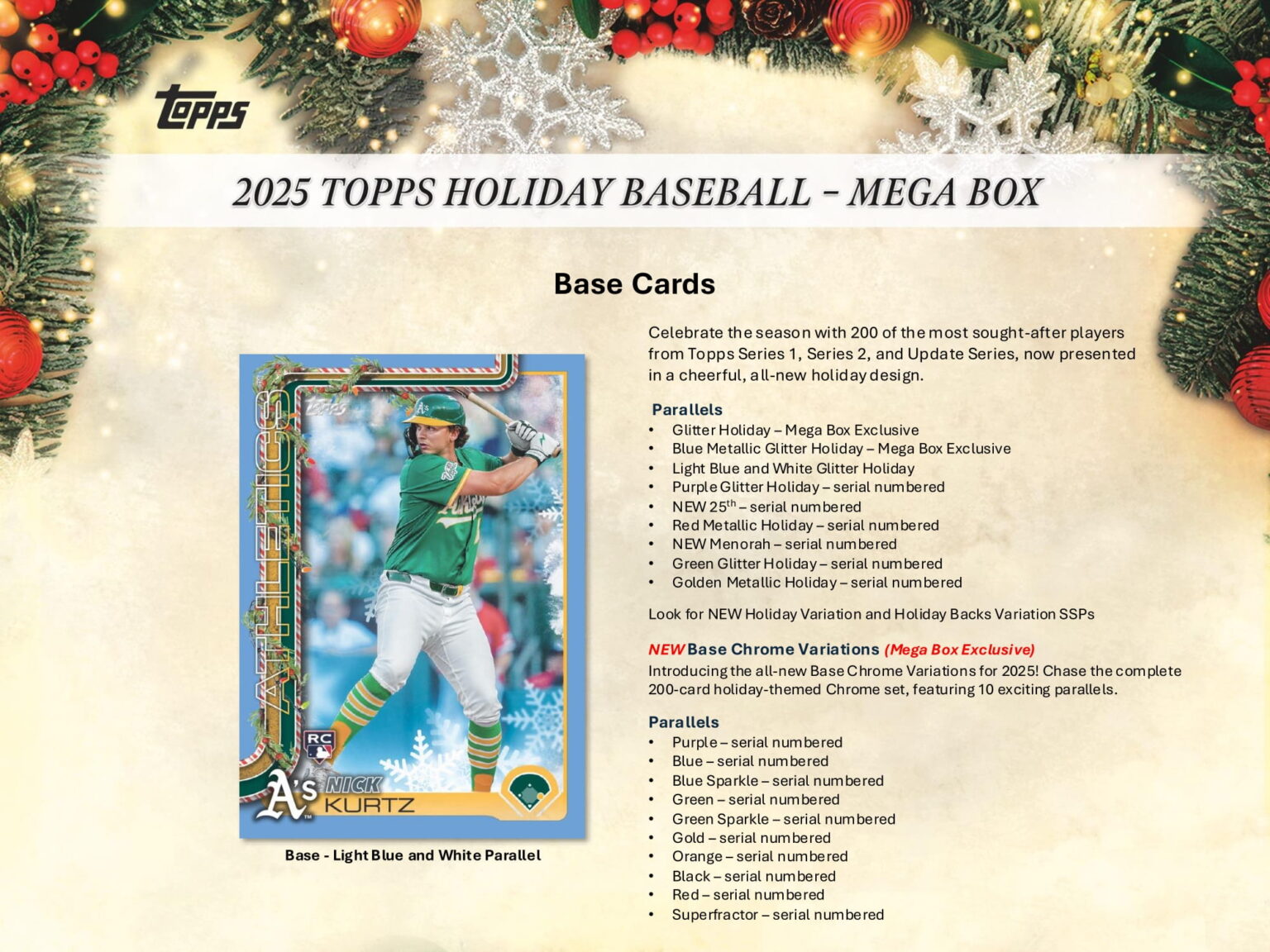 【製品情報】MLB 2025 TOPPS HOLIDAY BASEBALL MEGA BOX